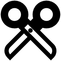 sideways scissors emoji