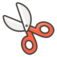 sideways scissors emoji