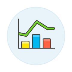 Line Bar Chart illustration PNG and SVG Download | Streamline