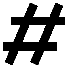 hashtag icon text