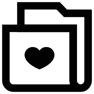 white heart folder icon