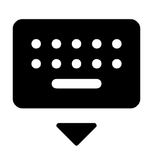 Keyboard Hide Fill icon from Rounded Fill - Material Symbols Set | Free ...