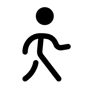 walking icon text