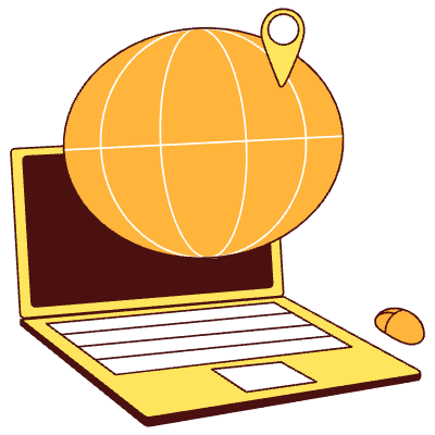 Screen With World Map Location Symbols illustration from Lagos Set ...