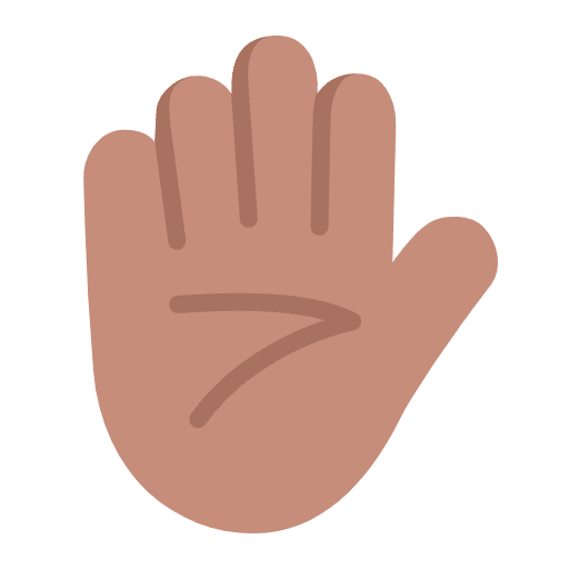 Raised Hand Flat Medium emoji from Fluent Emoji Flat Set | Free ...