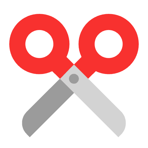 scissors icon text
