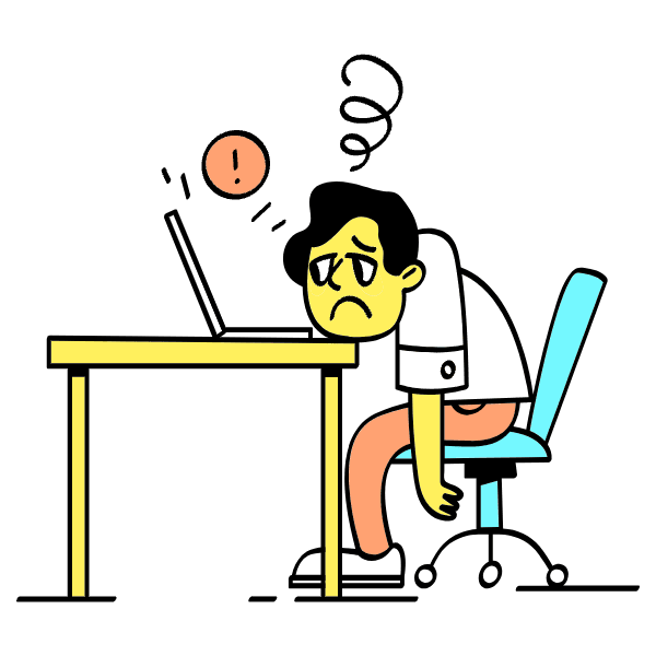 Overworked Employee illustration - Free Download PNG & SVG | Streamline